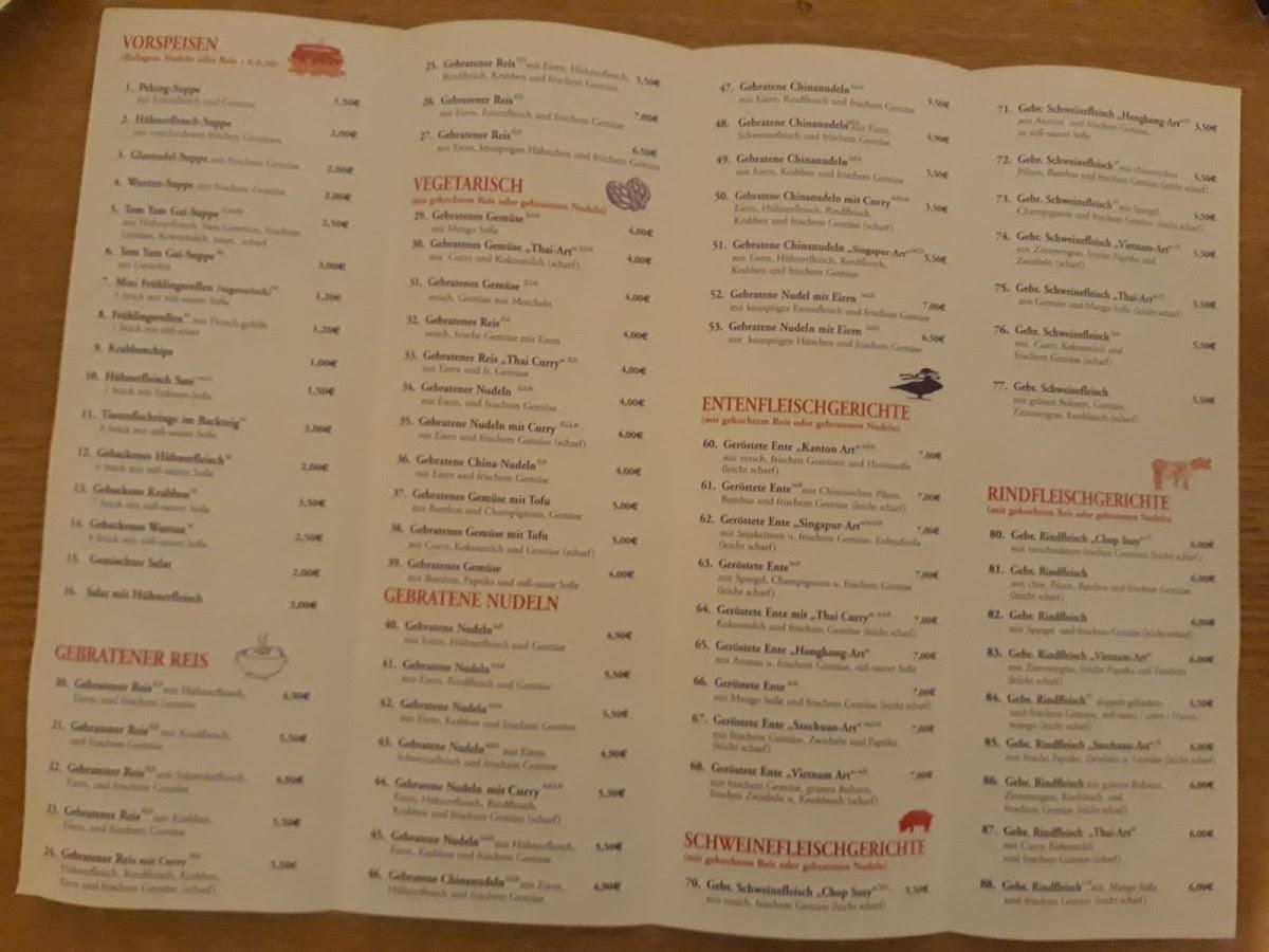 Menu at Asia Minh Chau restaurant, Homberg