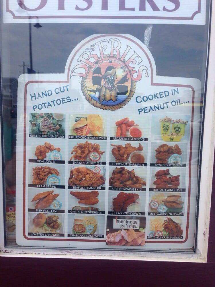 Menu at D B Fries restaurant, Bethany Beach