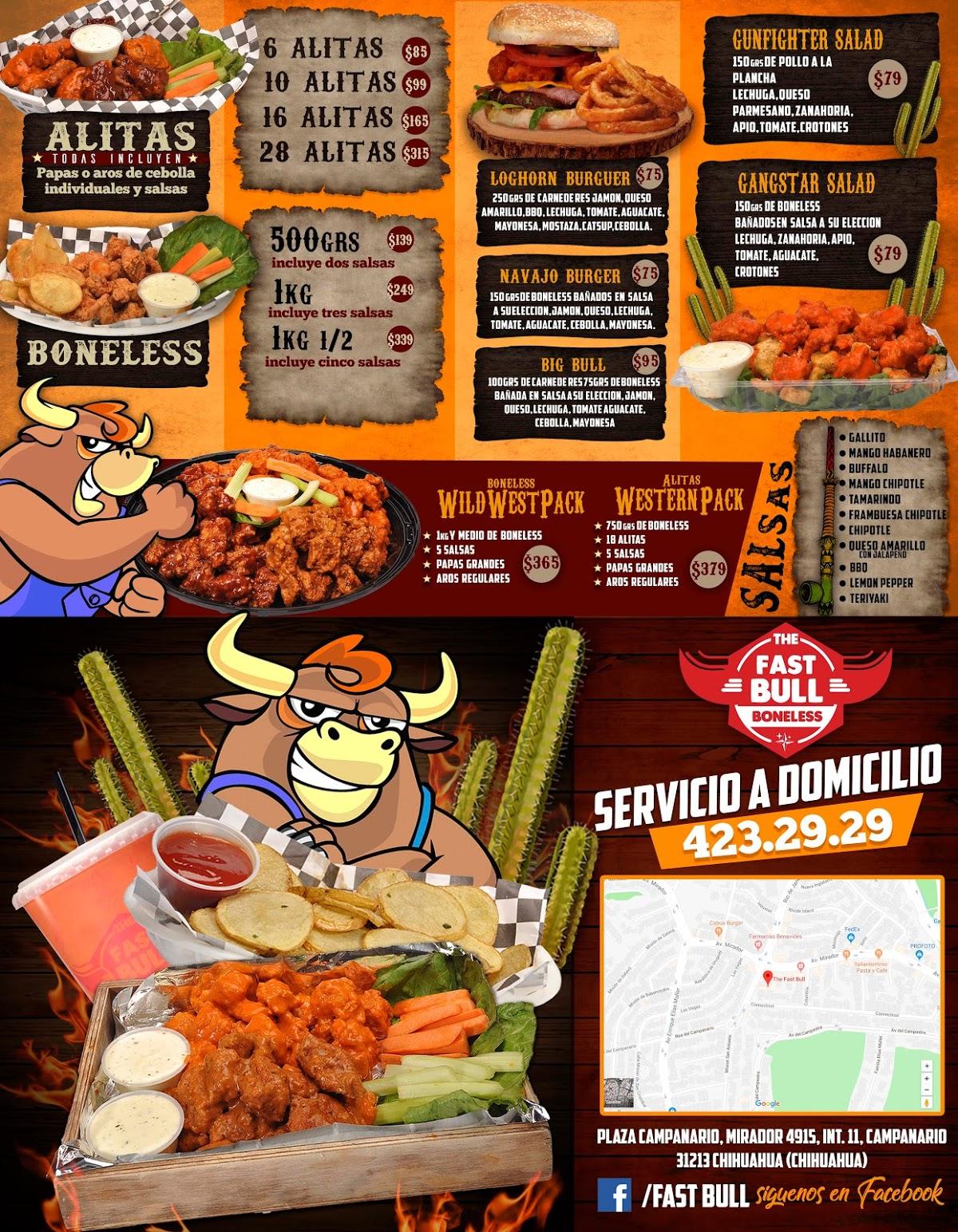 Menu at Fast Bull Boneless Campanario restaurant, Chihuahua, Av ...