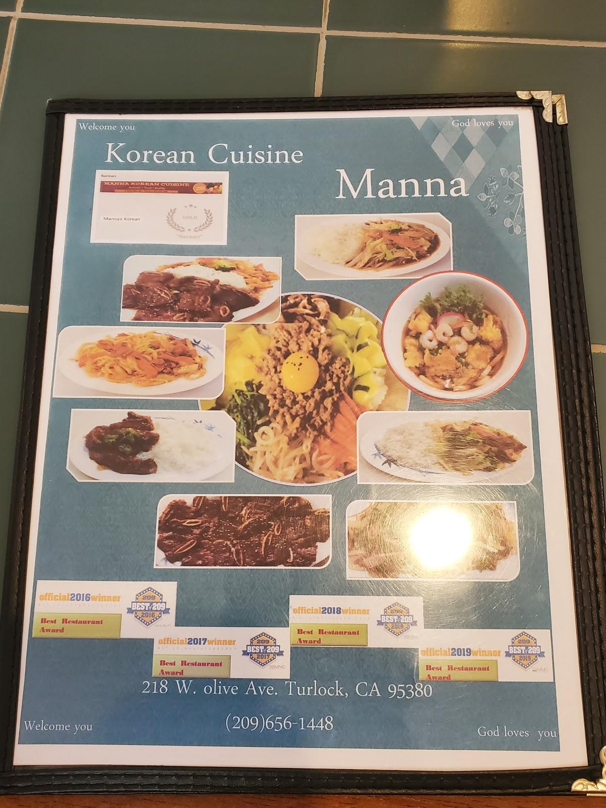 Menu at Korean Cuisine Manna restaurant, Turlock