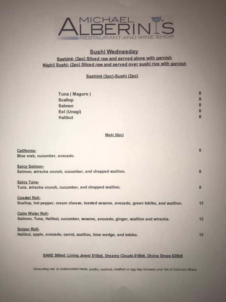 Menu at Michael Alberini's Restaurant, Youngstown, Boardman Poland Rd