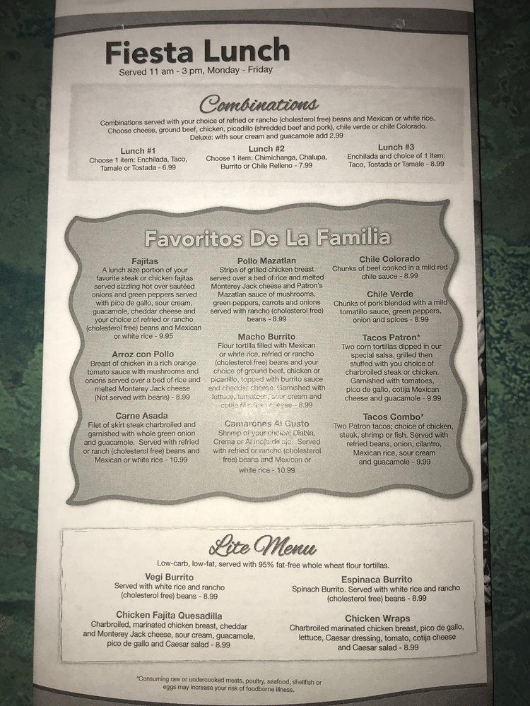 Menu at Patron pub & bar, Clinton
