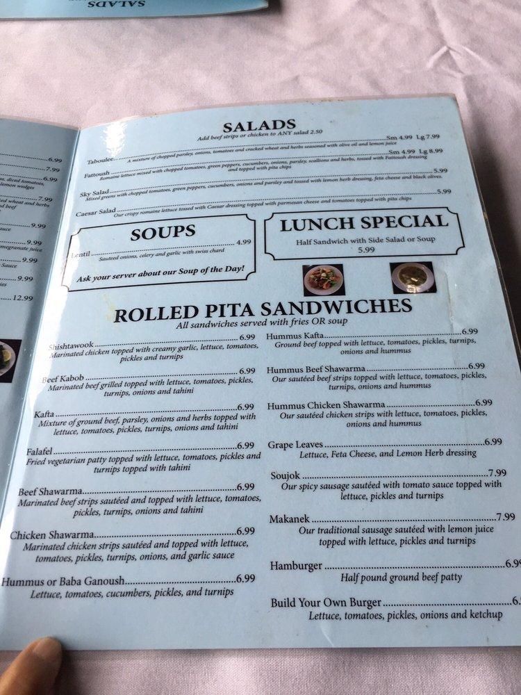Menu at Sky Lounge Parma pub & bar, Parma Heights