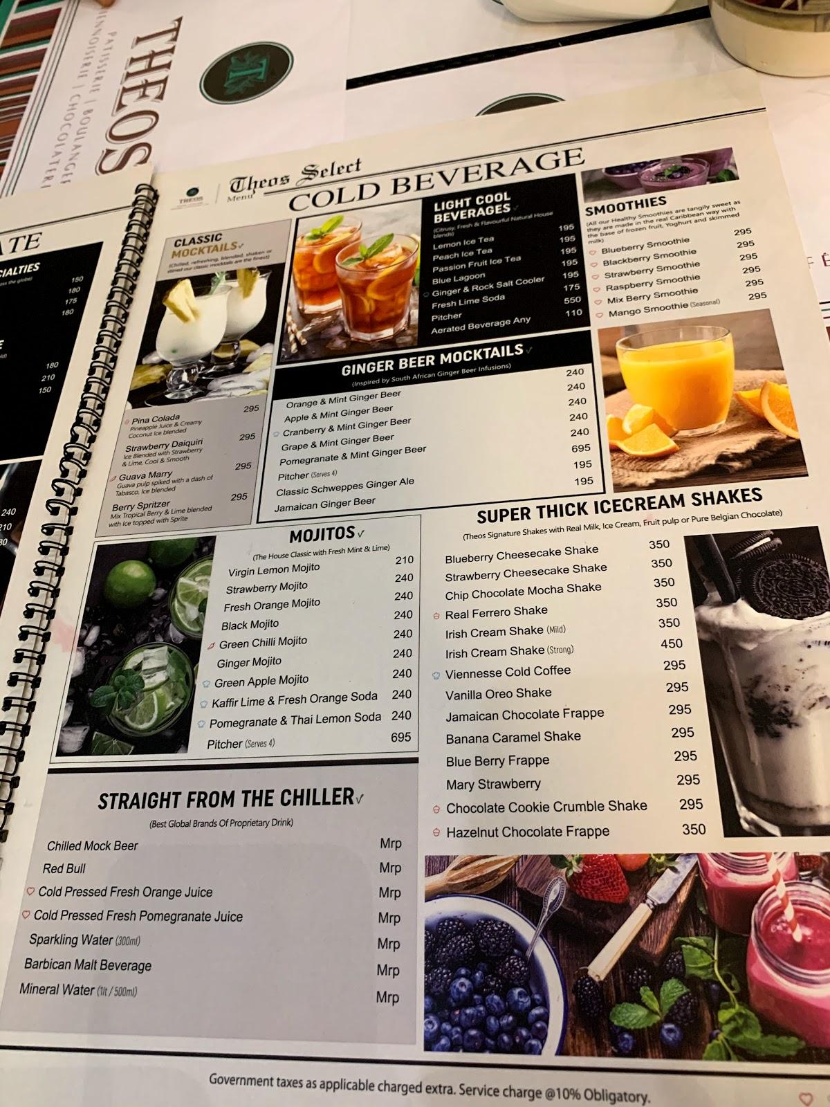 Menu at THEOS RK PURAM DELHI, New Delhi, Sangam Courtyard