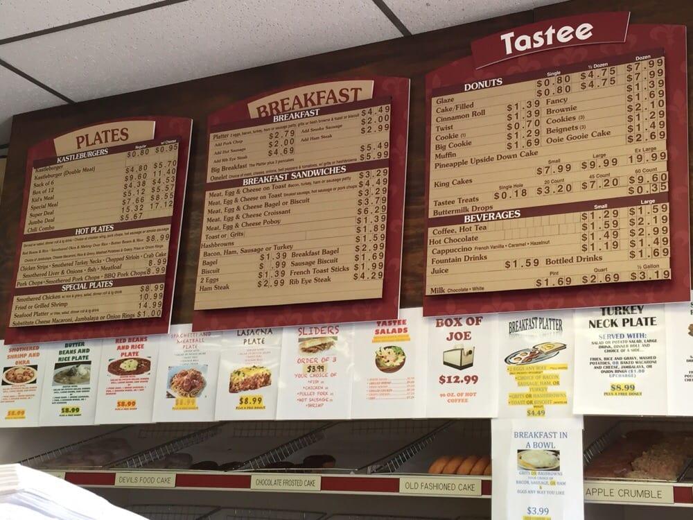 Menu at Tastee Donuts restaurant, Kenner, Loyola Dr # 2