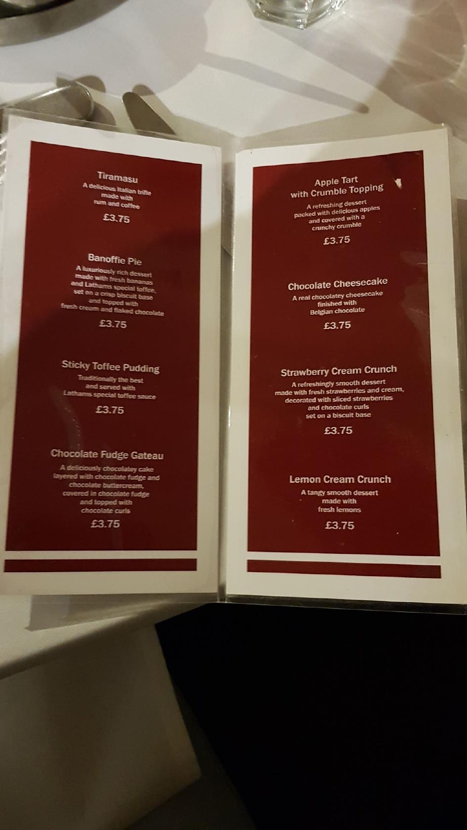 Menu at Buraq Indian Restaurant, Freckleton