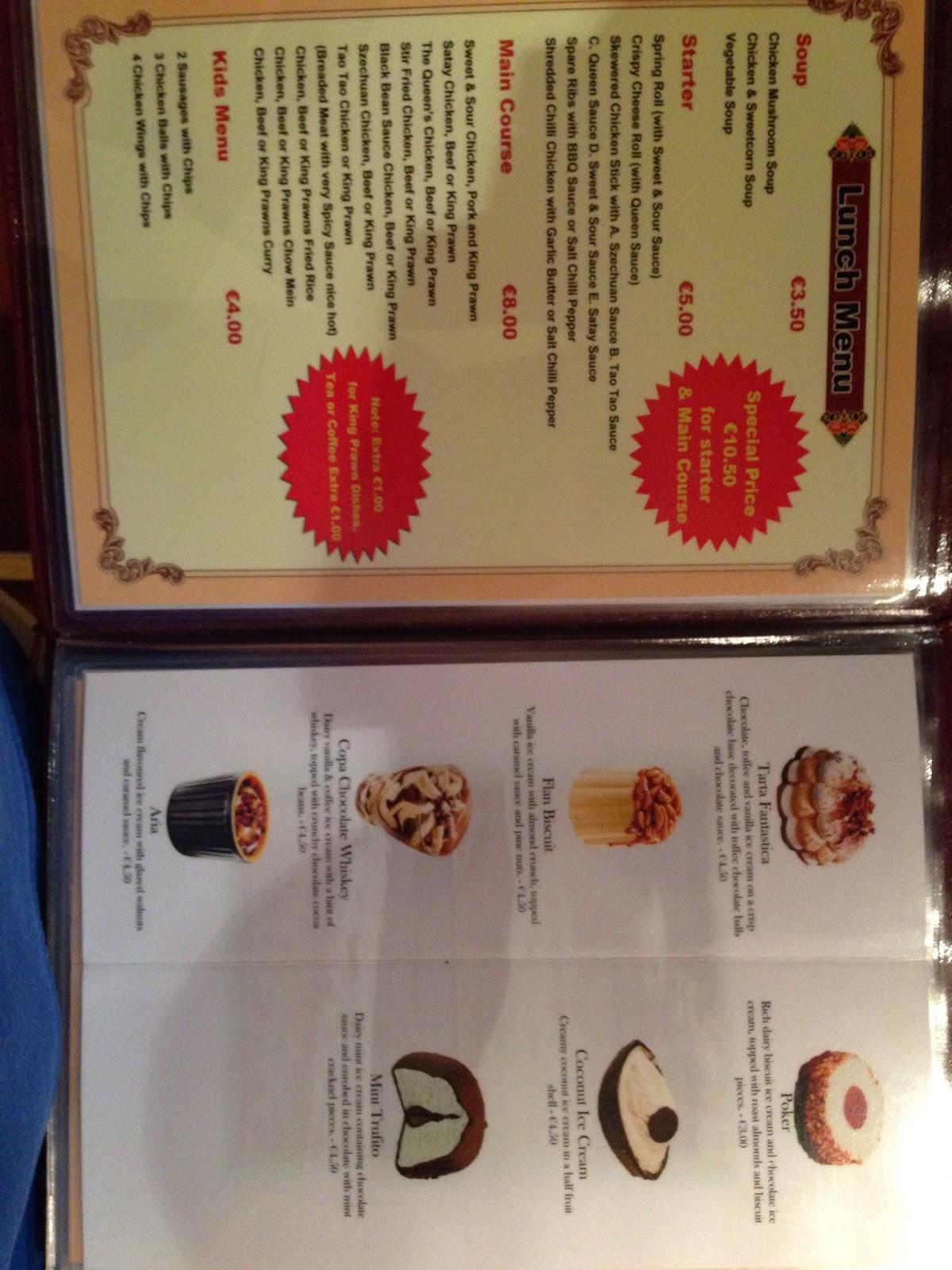 Menu at Golden Sea Chinese Castlebar, Castlebar