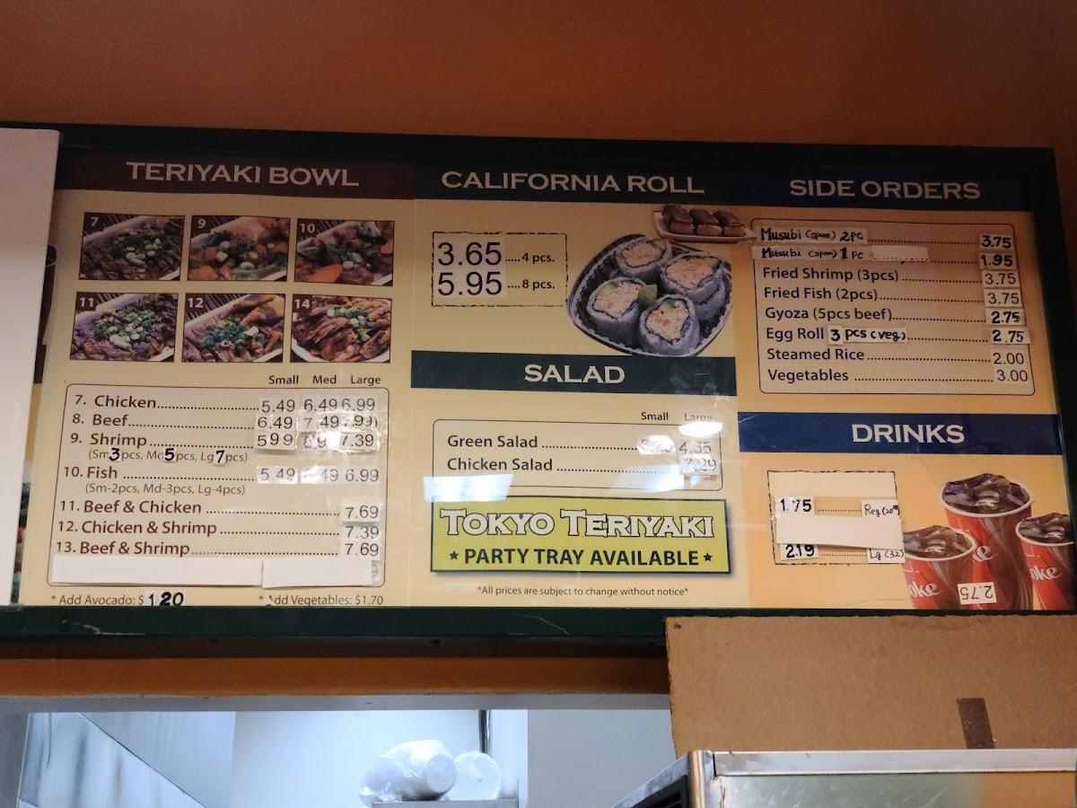 Menu at Poki Yaki restaurant, Buena Park