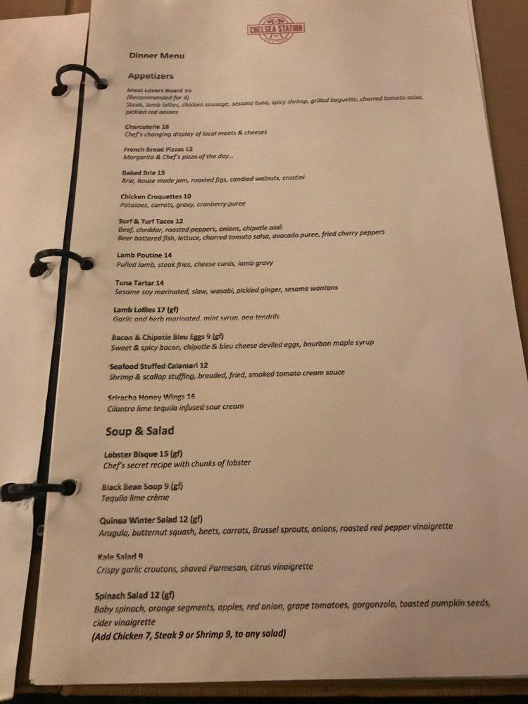 Menu at Chelsea Station Restaurant Bar & Lounge, Chelsea