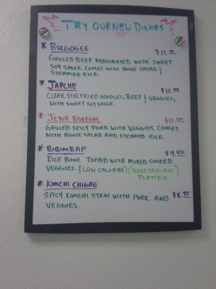 Menu at Happy Sushi restaurant, Springfield