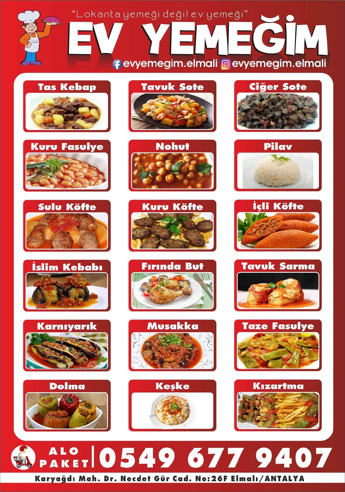 Menu at S&G ASPAVA ÇORBACISI, Elmalı