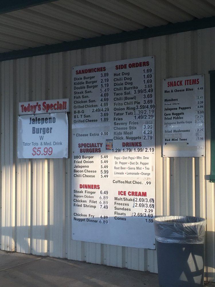 Menu at Dixie Dog Drive-In restaurant, Ponca City