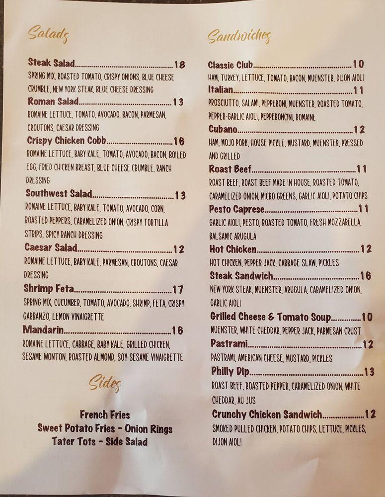 Menu at Social House Kitchen & Bar, Bakersfield