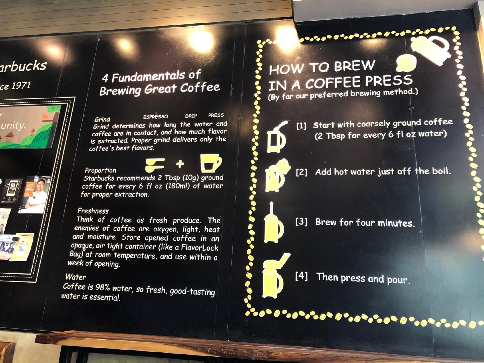Menu at Starbucks Bonifacio High Street cafe, Taguig, Near 7th Ave and
