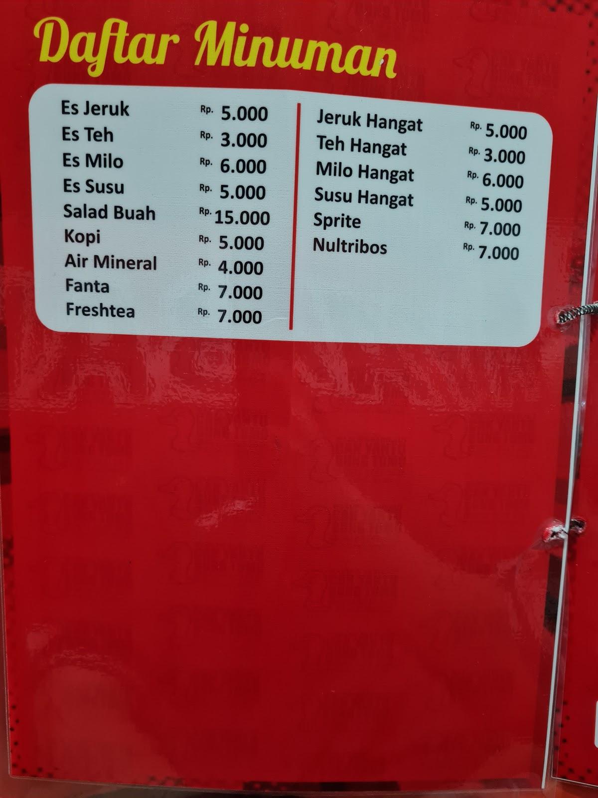 Menu at WARUNG SARI LAUT "AROMA 513" restaurant, Samarinda