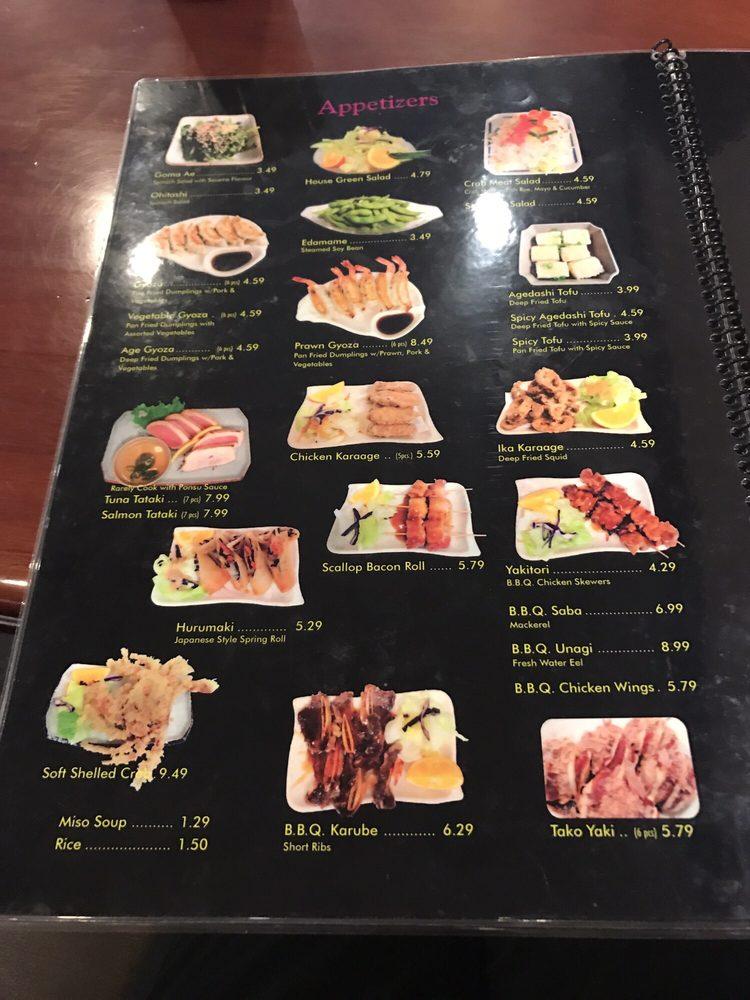 Menu at Yuko Maki restaurant, North Vancouver, Lonsdale Ave