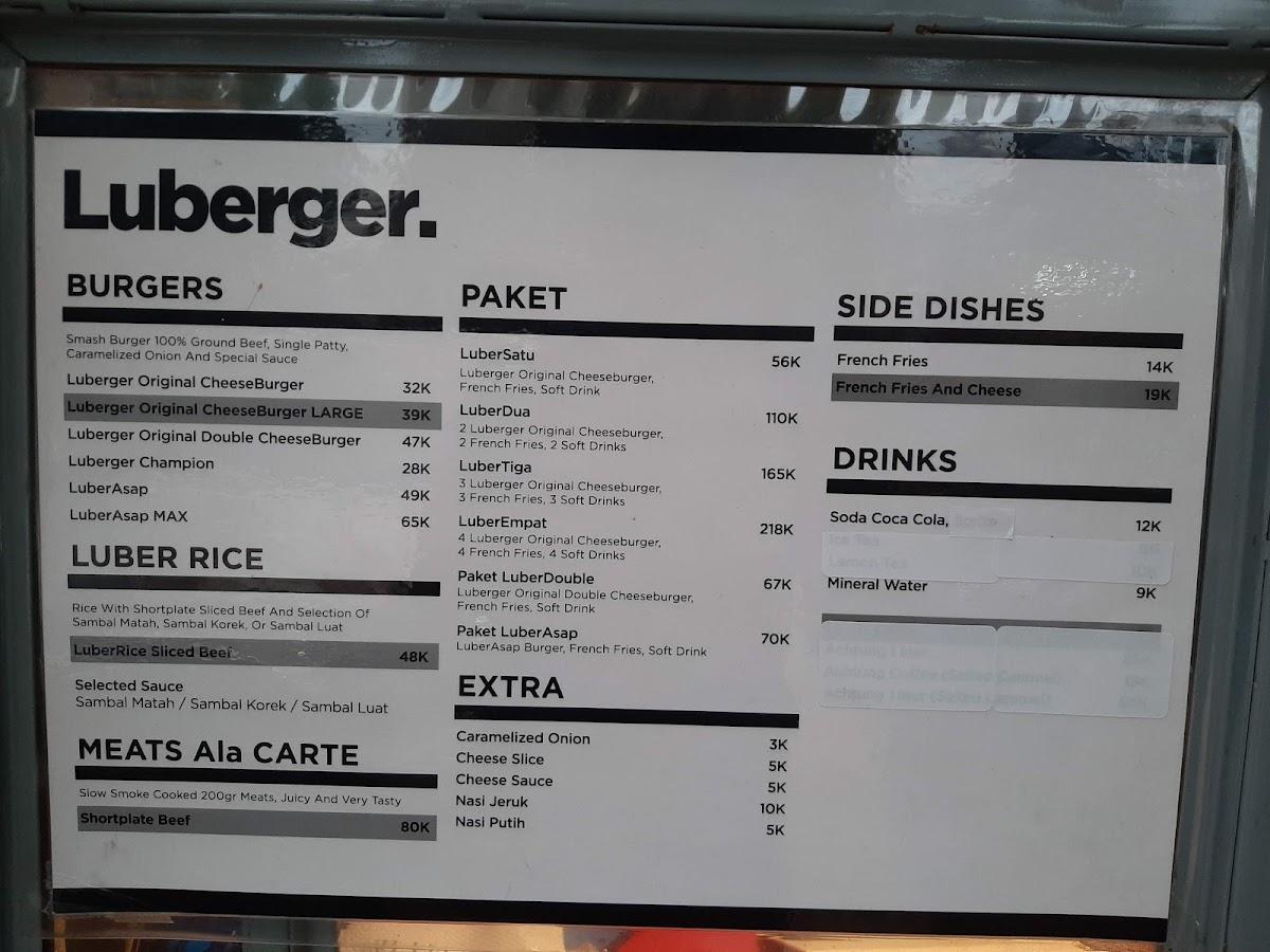 Menu at LUBERGER BSD restaurant, South Tangerang