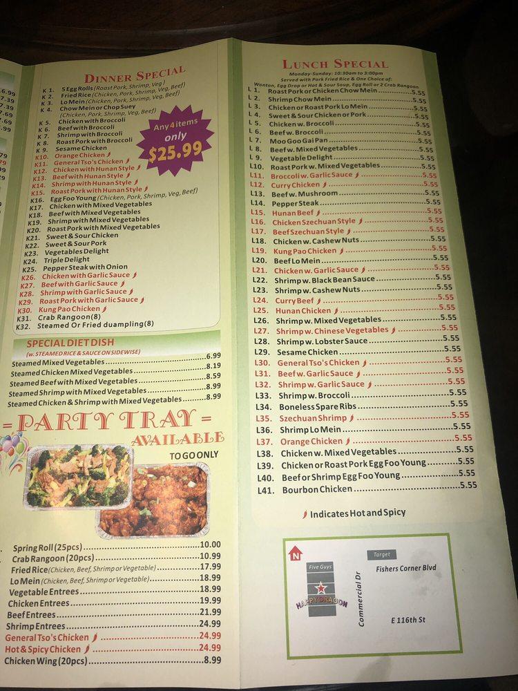 Menu at Happy Dragon restaurant, Fishers, Commercial Dr #400