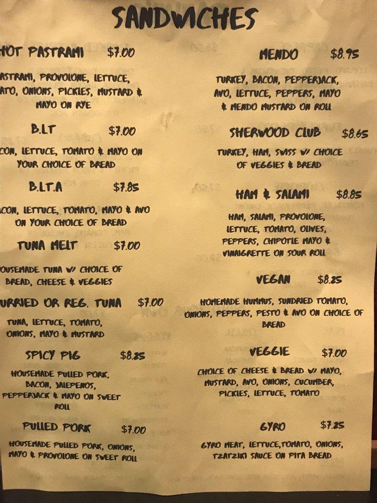 Menu at Karkar’s Deli restaurant, Willits