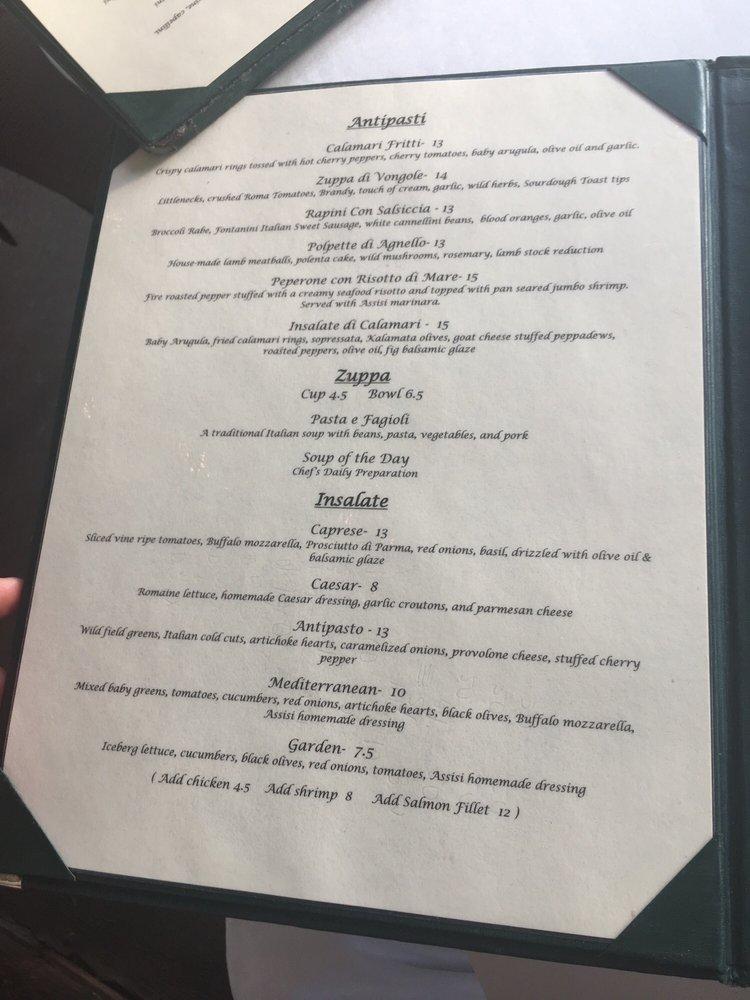 Menu at Cafe Assisi, Wrentham, 667 South St #5