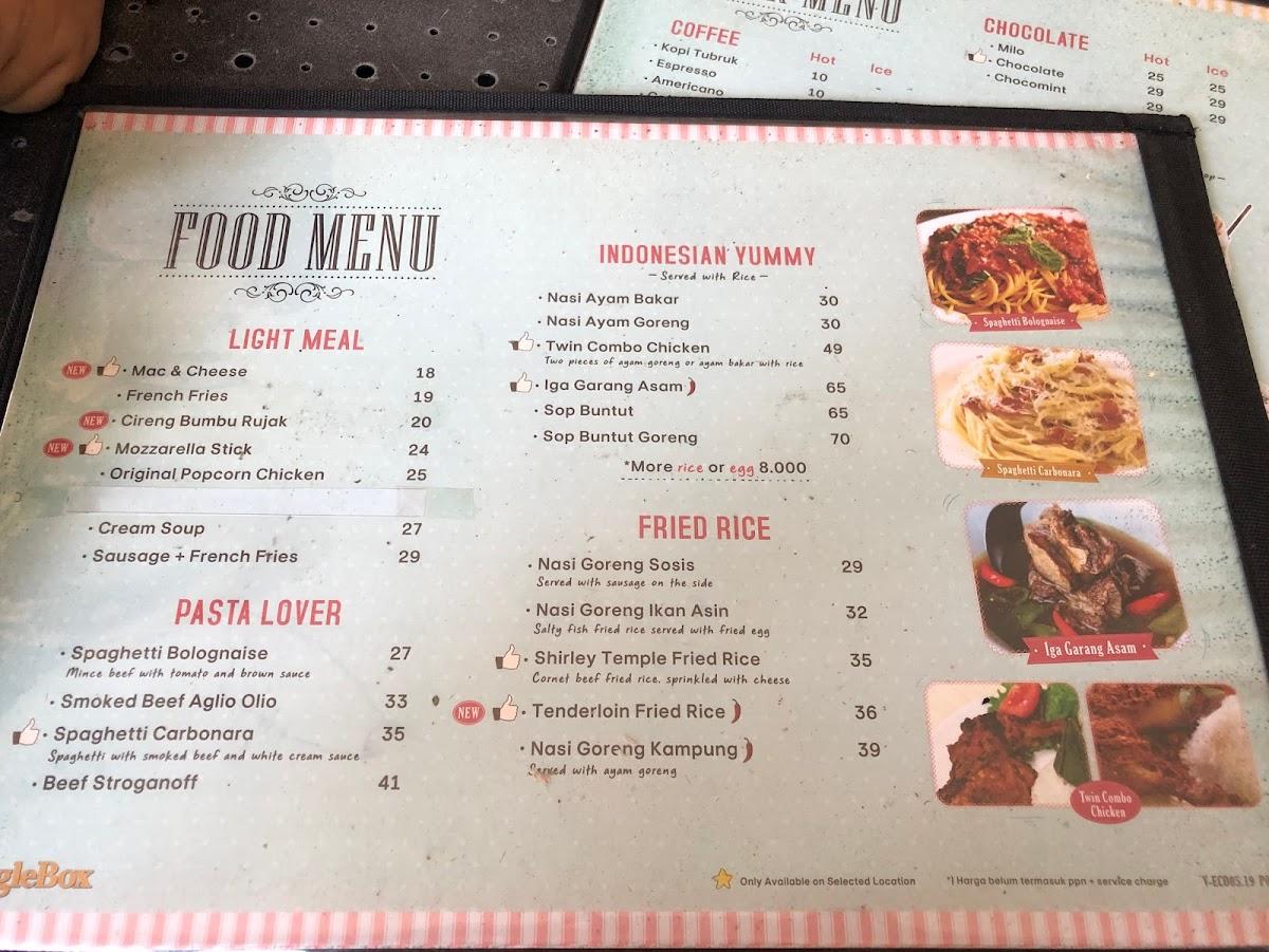 Carta del restaurante Giggle Box Muria Semarang, Semarang, Jl. Muria No.1