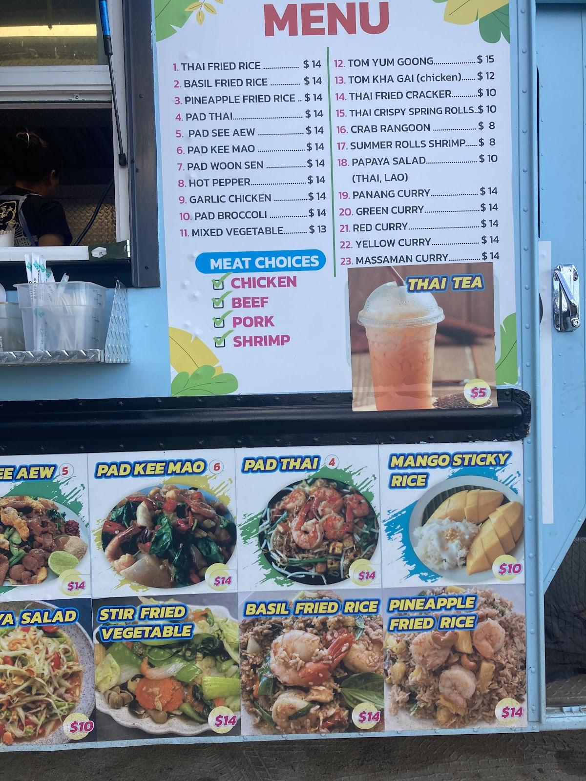 Menu at Ono Lao & Thai Food restaurant, Waimanalo Beach