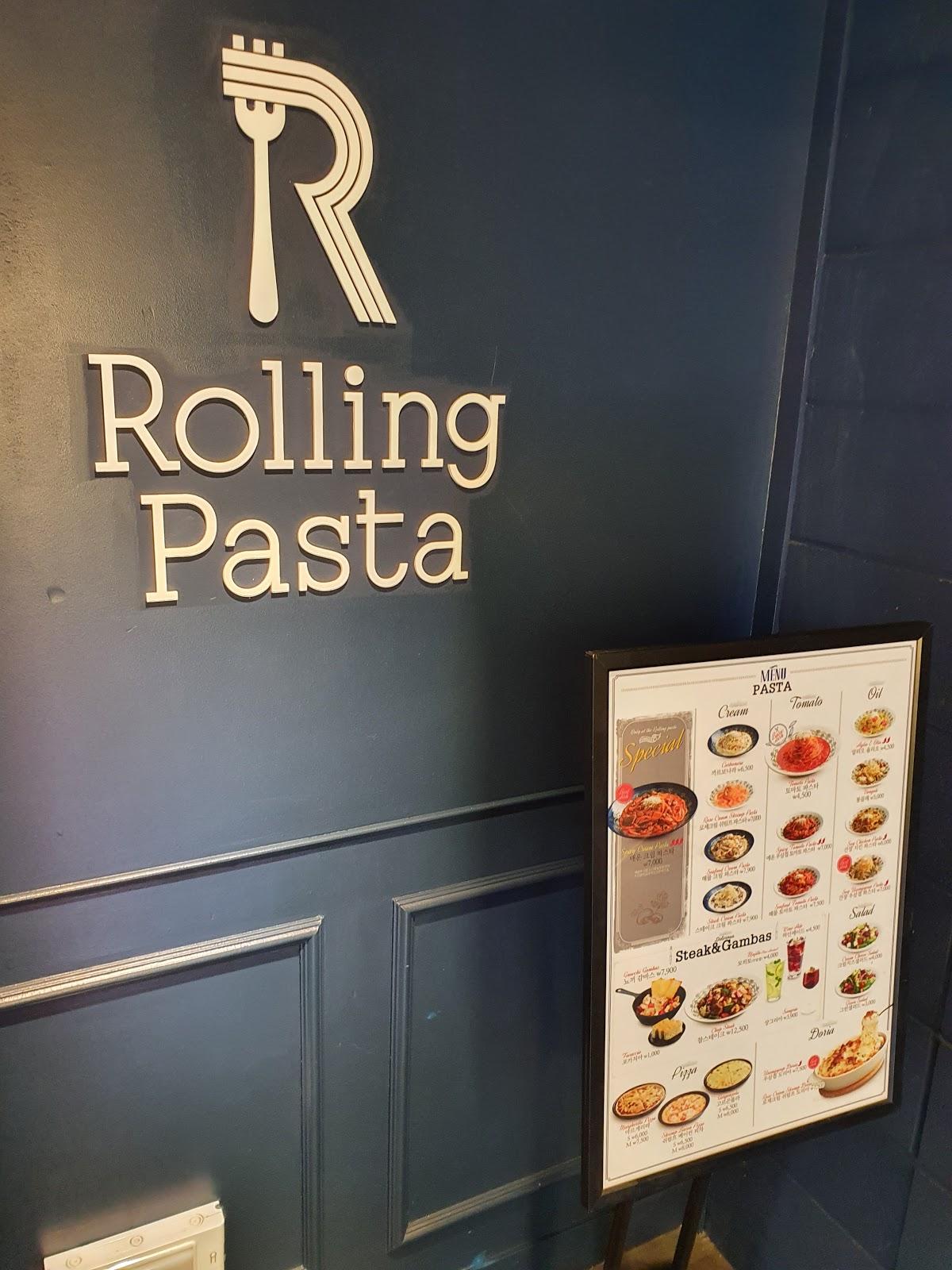 Menu at Rolling Pasta restaurant, Seoul, 5-1 Hwayang-dong