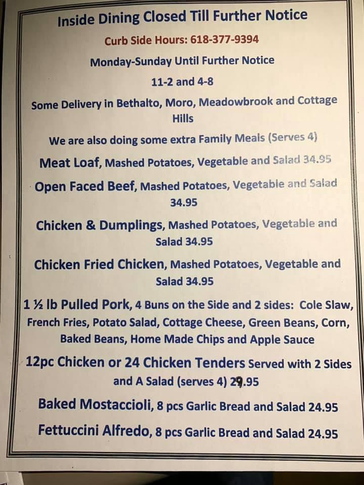 Menu at Geno's 140 pub & bar, Bethalto