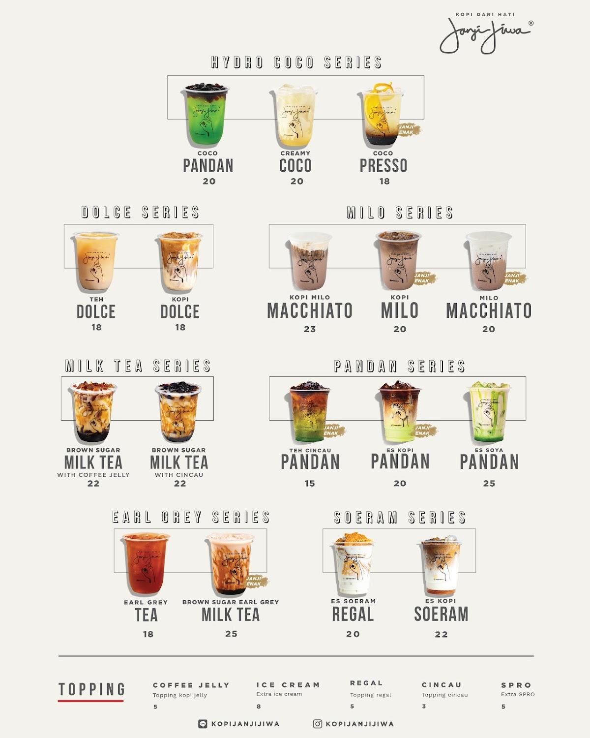 Menu at Kopi Janji Jiwa Koja Trade Mall, North Jakarta