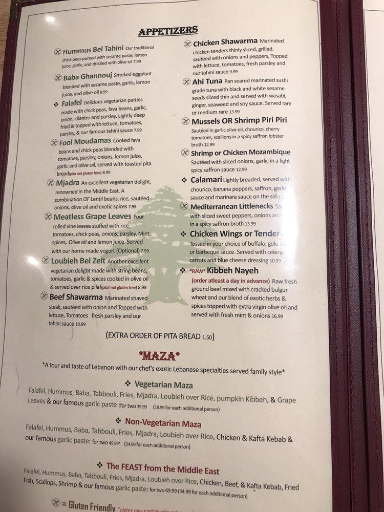 Menu at Lebanese Kitchen restaurant, Mattapoisett