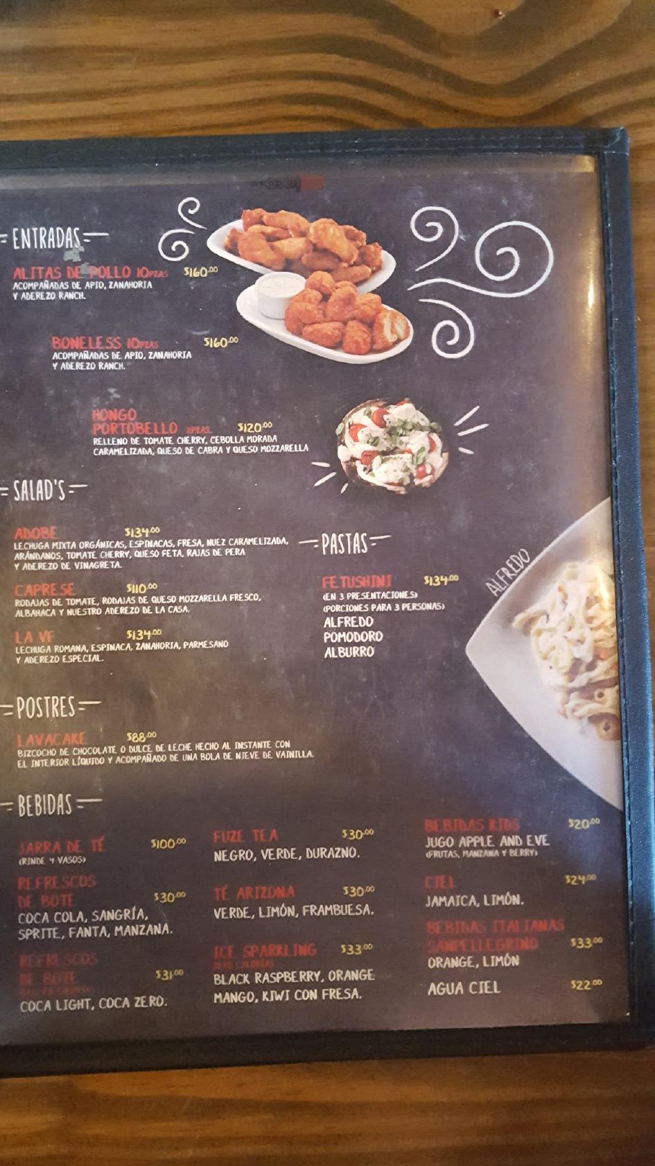 Carta de pizzería Adobe pizza, Mexicali, Blv villafontana Sin nunero