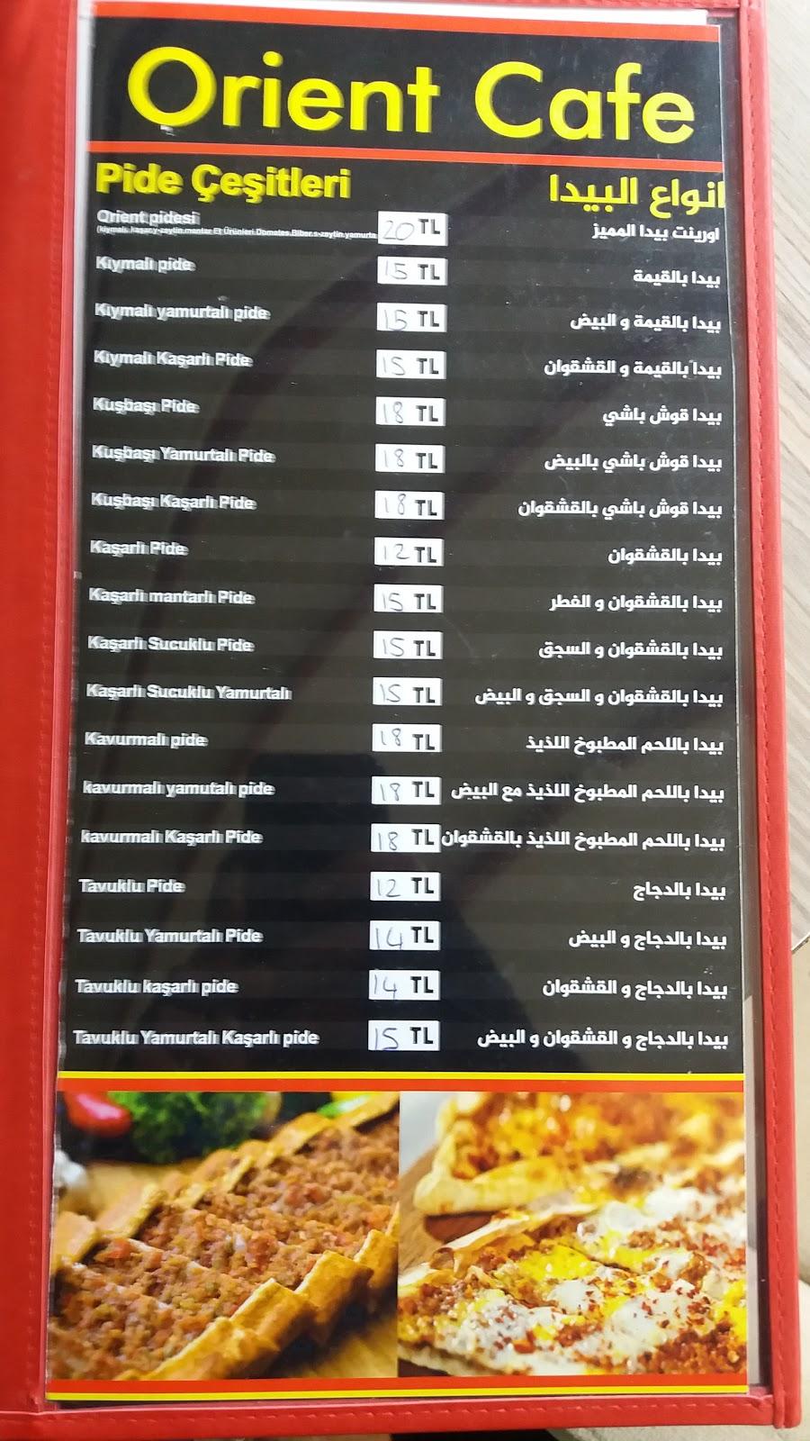 Menu at Orient Cafe, Istanbul, Şht. Pilot Mahmut Nedim Sokağı No:6