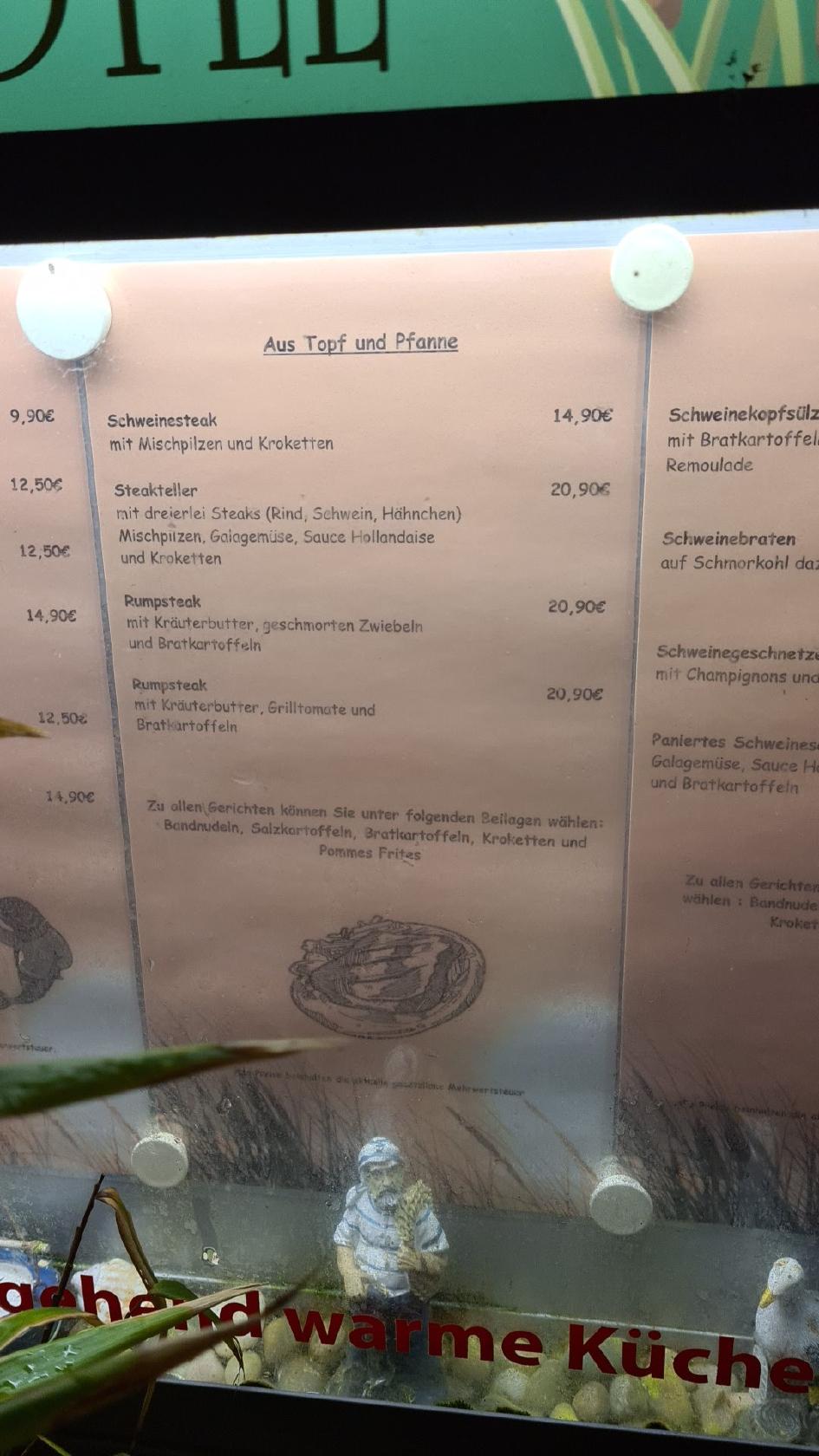 Speisekarte von Restaurant Schloon Idyll, Heringsdorf