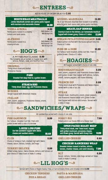Menu at Hog's Head Bar and Grill, Pittsburgh