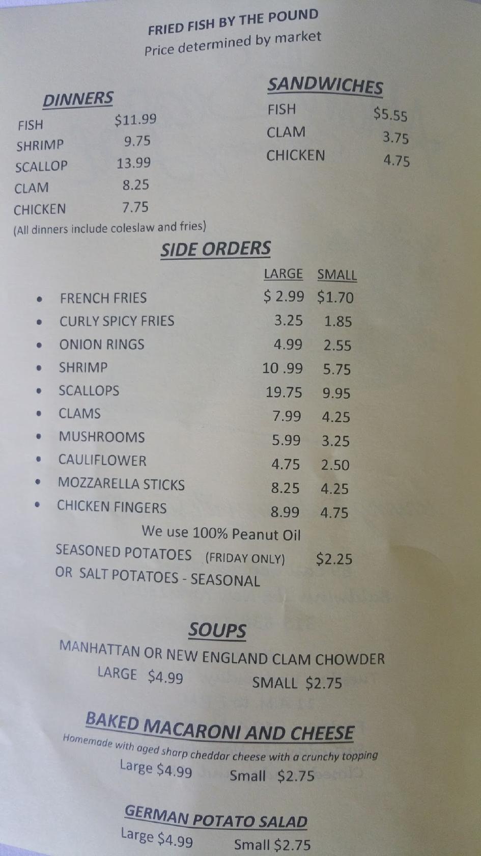 Menu at Atlantic Seafood Co restaurant, Baldwinsville