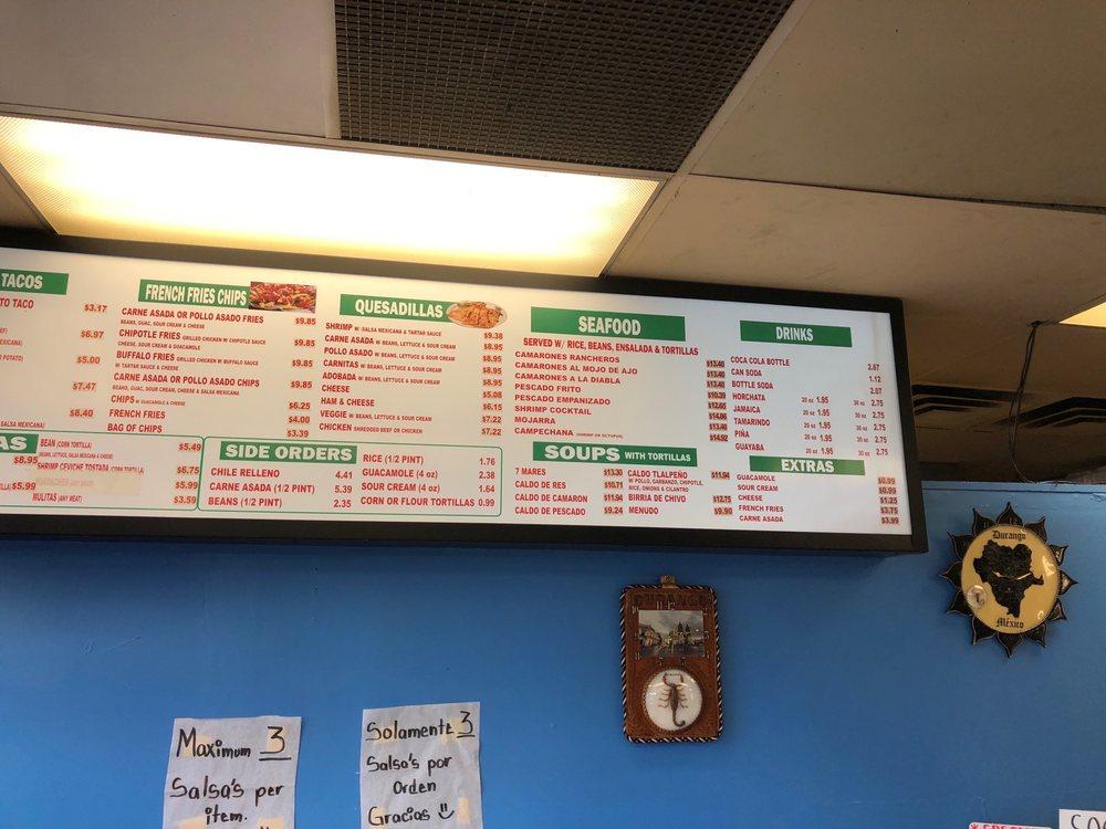 Menu at El Rey Moro Taco Shop restaurant, San Diego, Clairemont Mesa Blvd