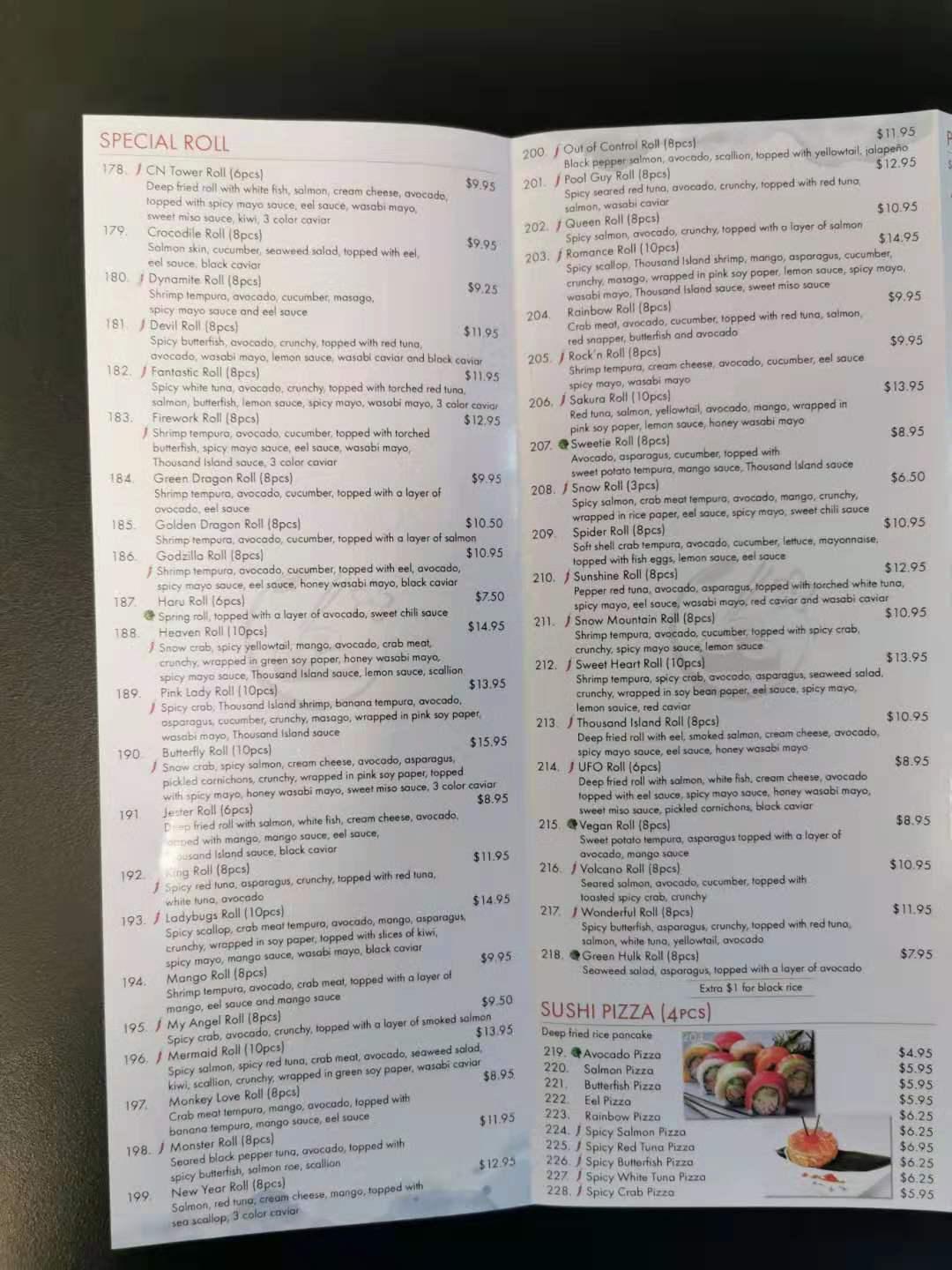 Menu at love sushi restaurant, Cornwall