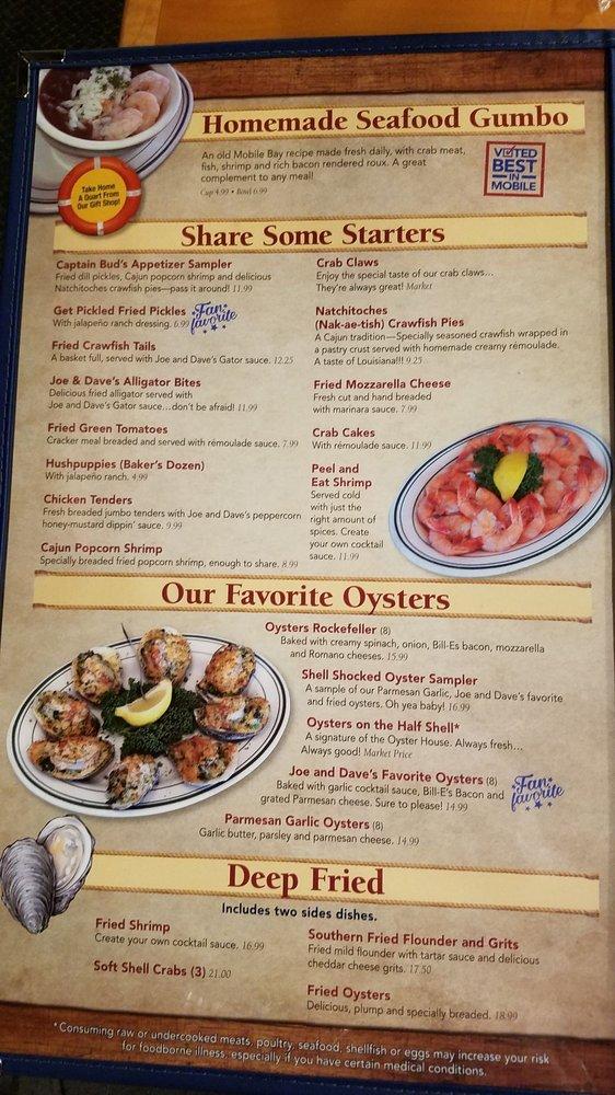 Menu at Original Oyster House Boardwalk pub & bar, Gulf Shores, 701 ...