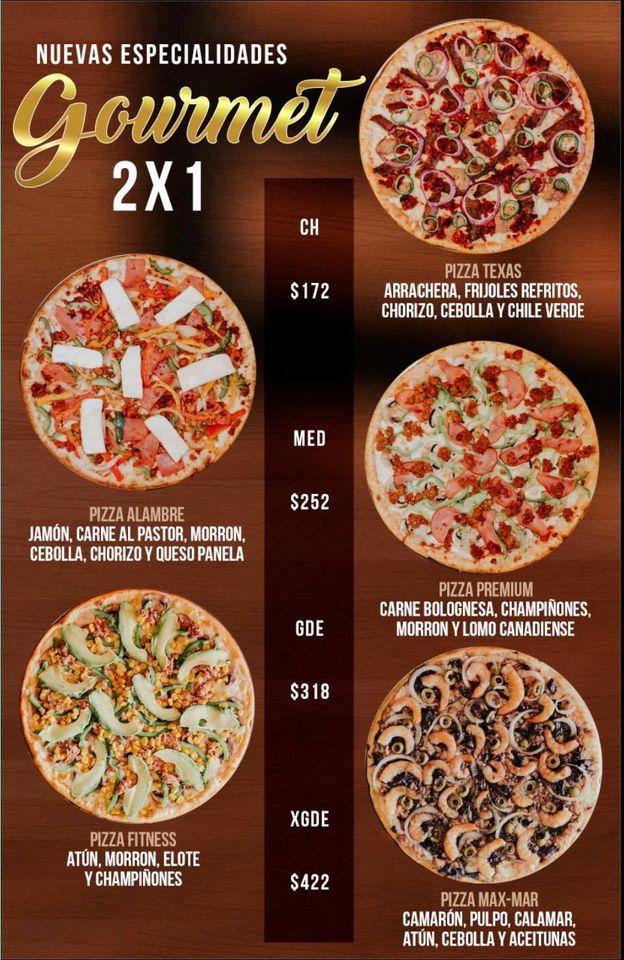 Menu at Pizza Omega restaurant, Mexico City, Av. Santa Cruz Meyehualco