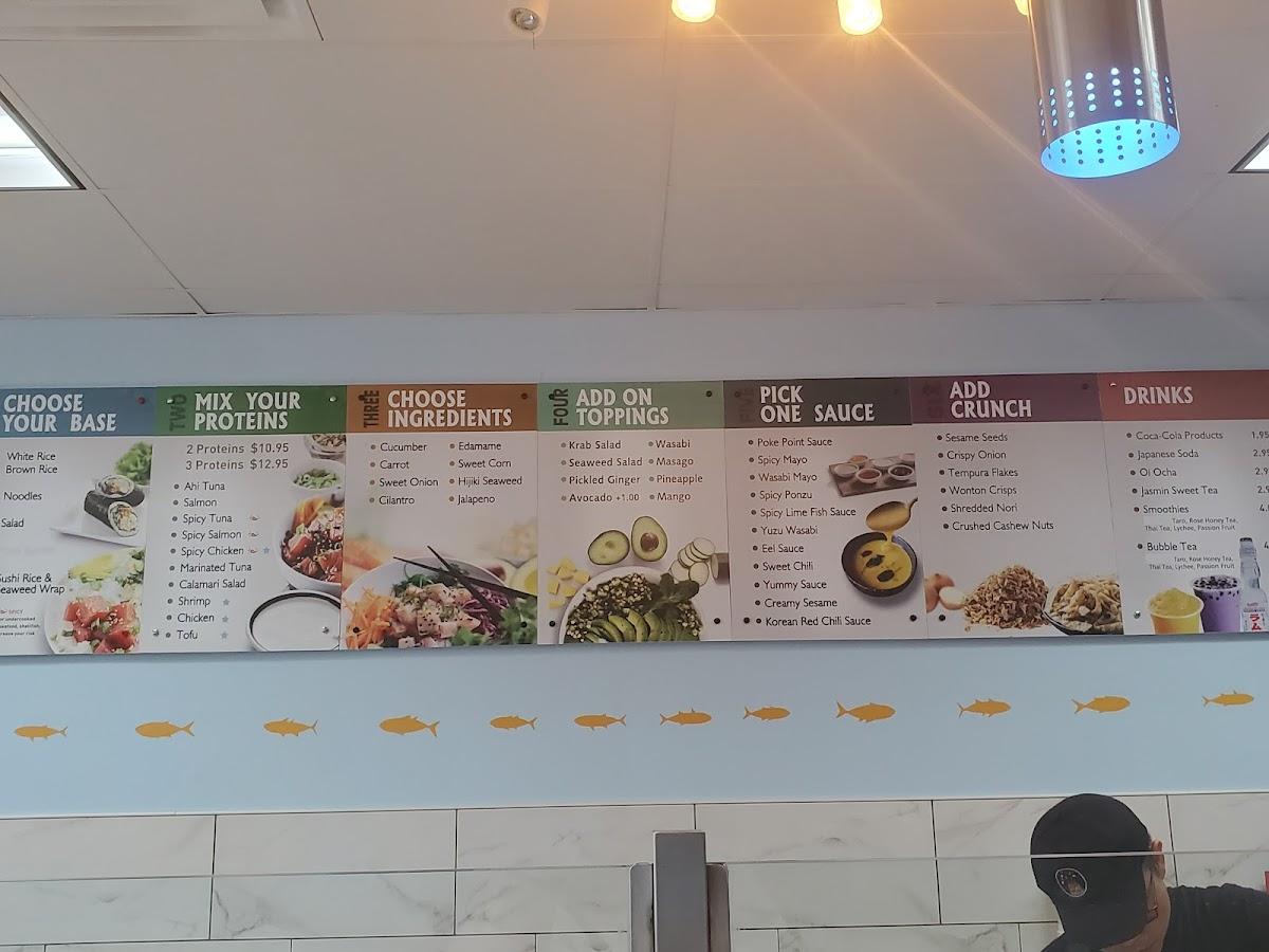 Menu at Poké Falls restaurant, Wesley Chapel