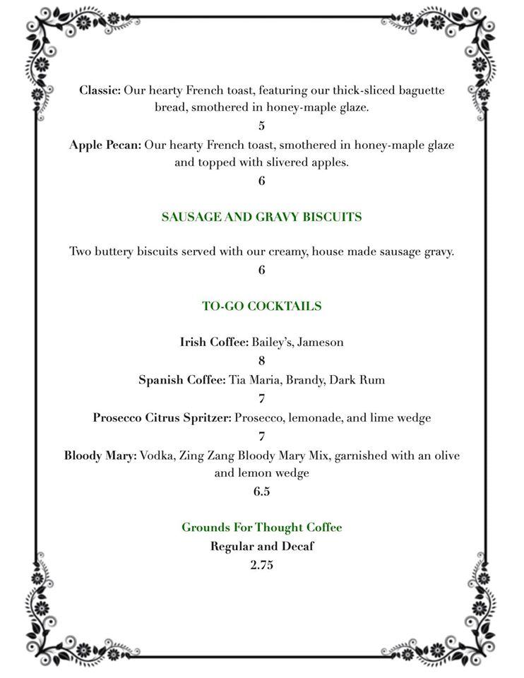 Menu at SamB's Restaurant, Bowling Green, 163 S Main St
