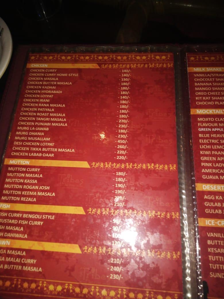 Menu at The Tribes Restaurant, Sundargarh