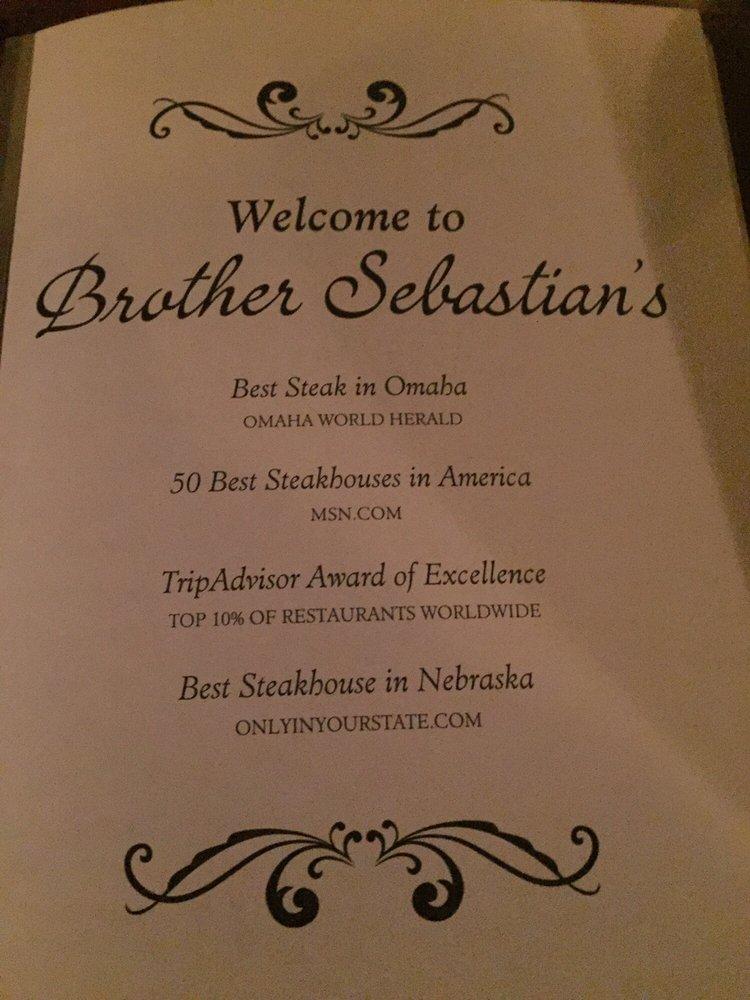 Menu at Brother Sebastian's Steakhouse, Omaha