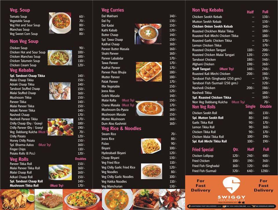 Menu at Singh O Singh Restaurant, Delhi