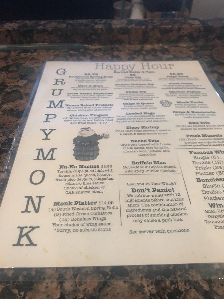 Menu at The Grumpy Monk Carolina Forest restaurant, Myrtle Beach