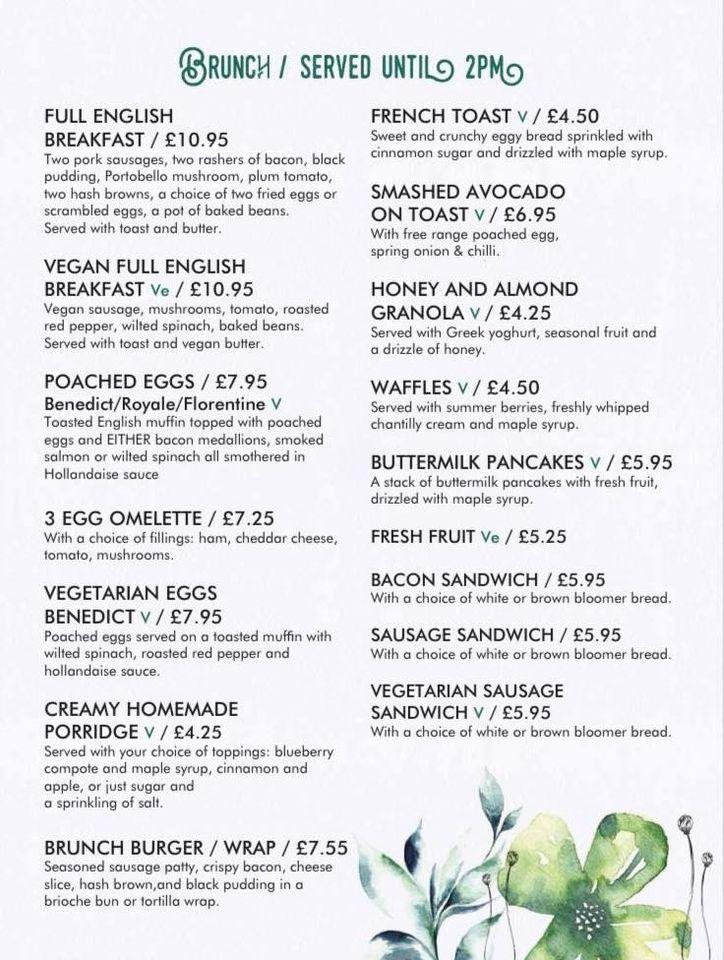Menu at Lil Greens restaurant, Kenilworth