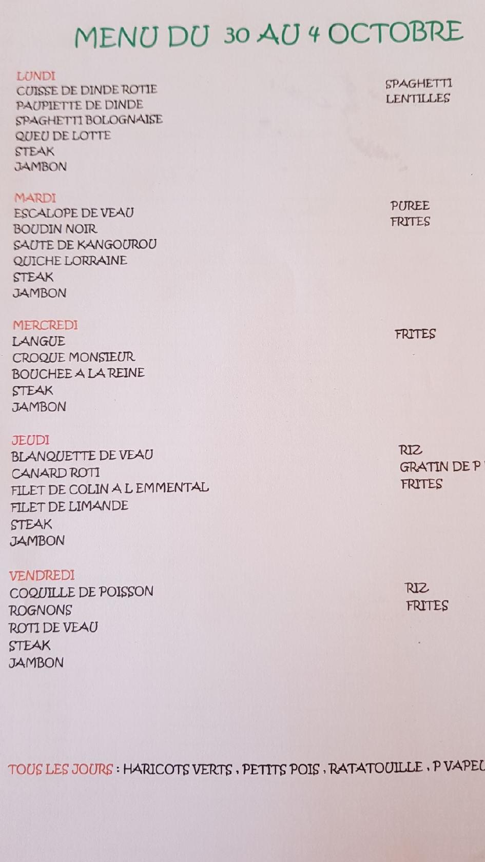 Menu au RESTAURANT CHEZ RENE, Canteleu