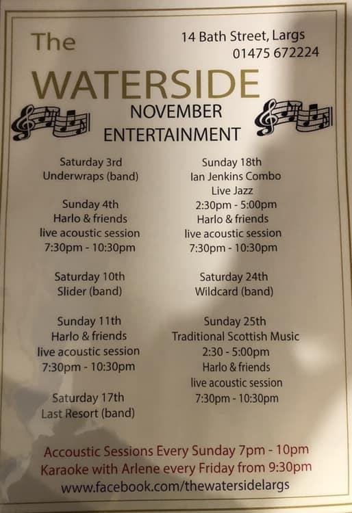 Menu at The Waterside pub & bar, Largs