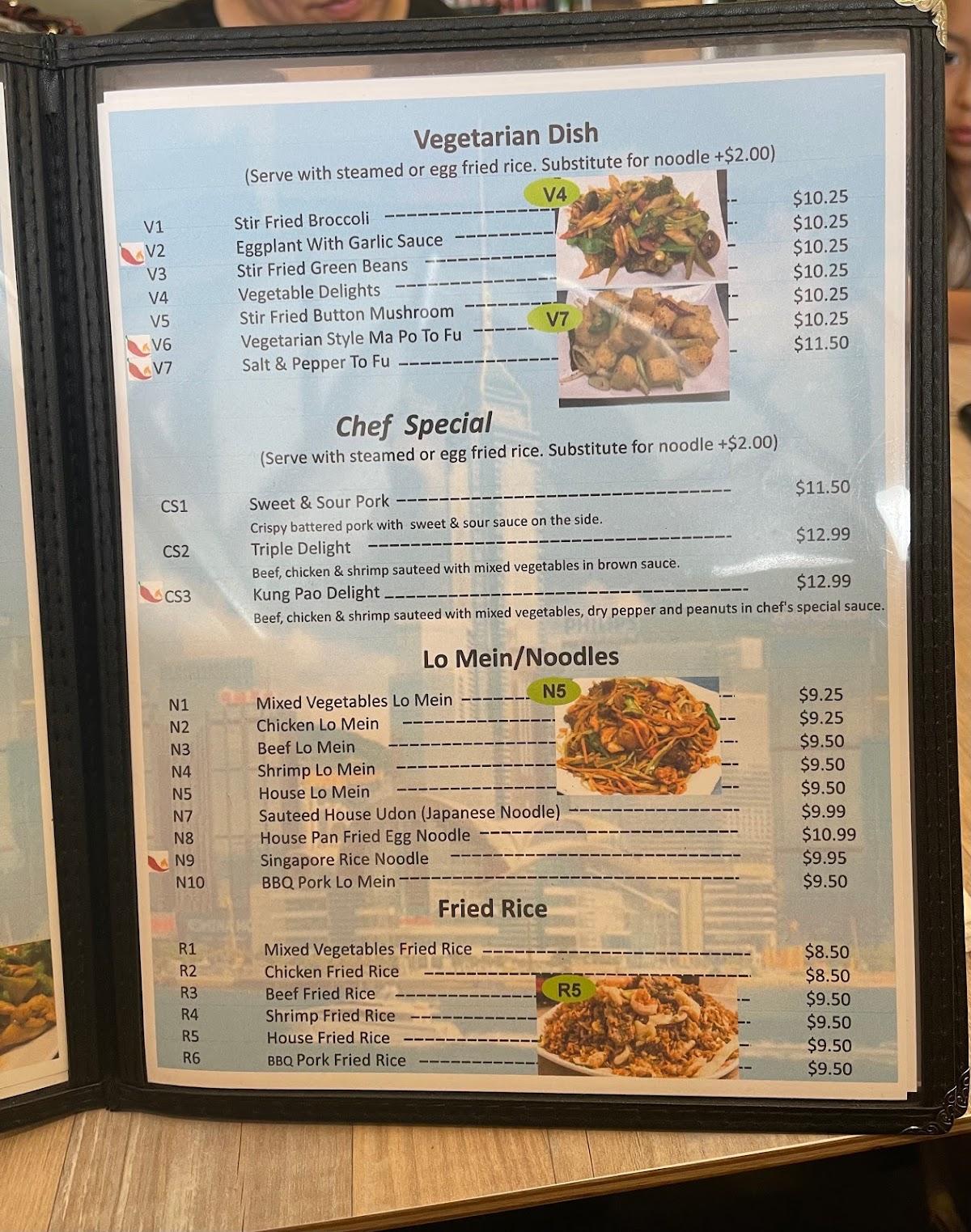 Menu at Hong Kong Cafe, Baytown
