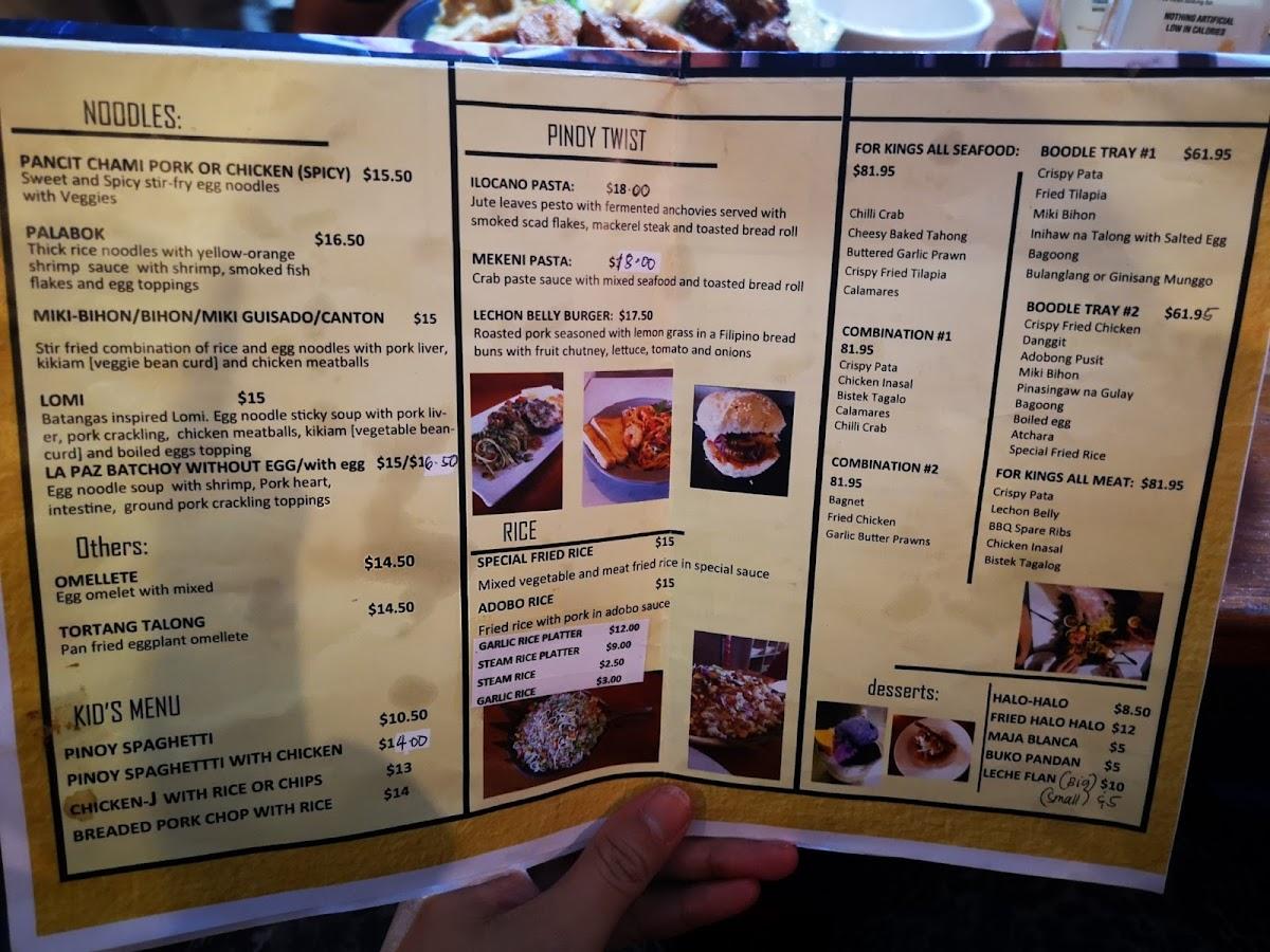 Menu at Ready Eddies Cafe, Cockburn Central